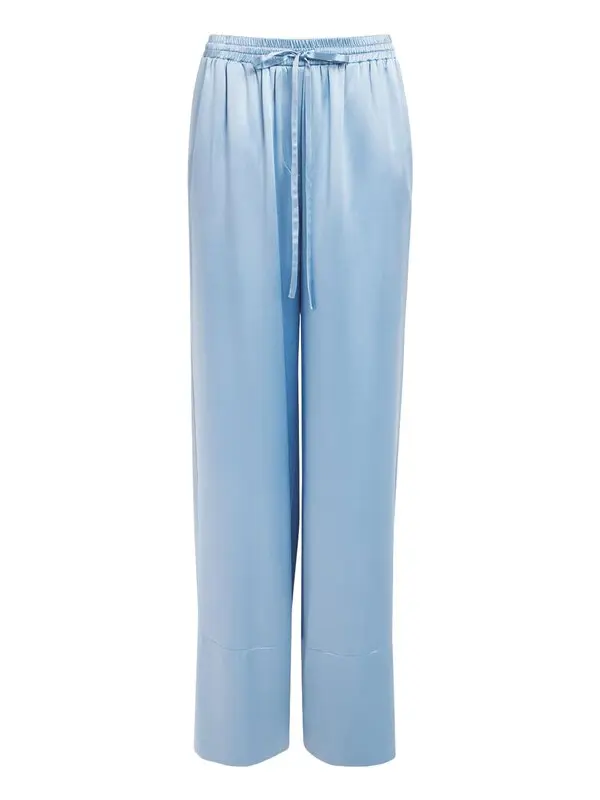 LAURA PITHARAS Silk Drawstring Trousers - Blue