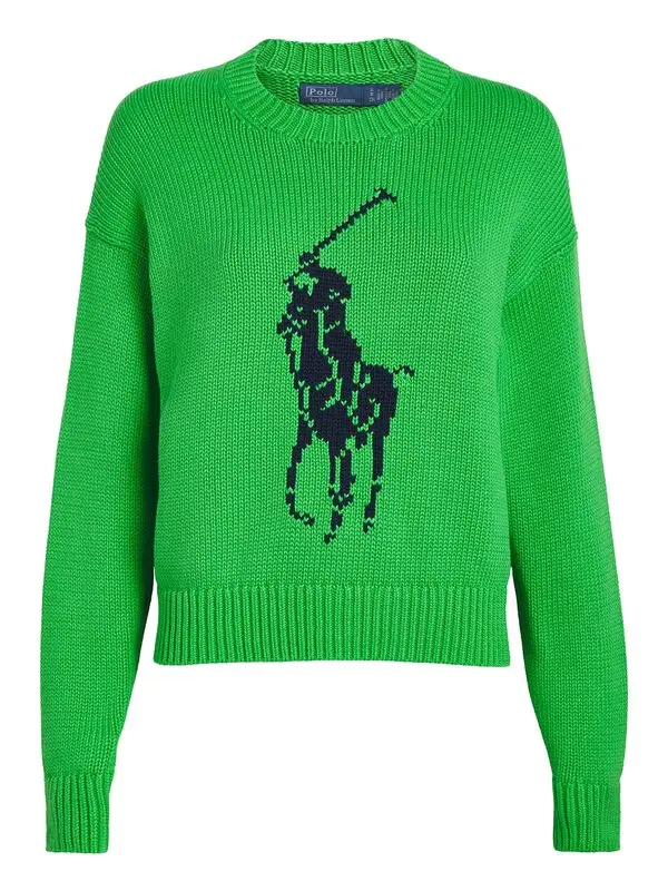 Polo Ralph Lauren Cotton Big Pony Sweater - Green