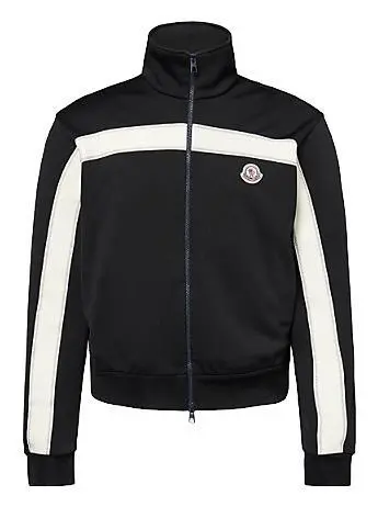Moncler Contrast-stripe Zip-up Track Jacket - Black