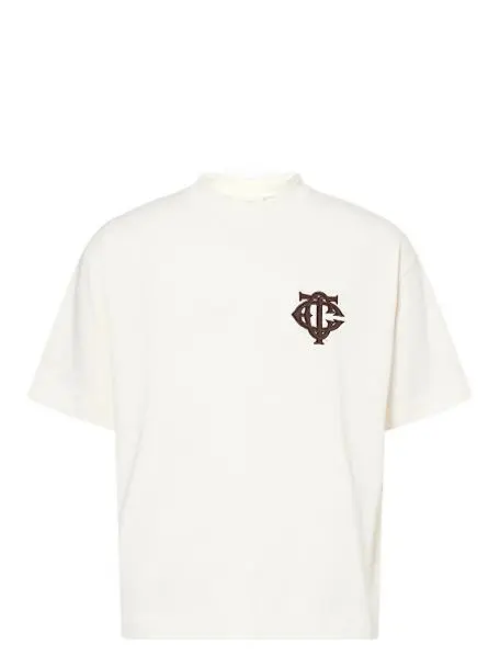 THE COUTURE CLUB Monogram-emblem Crew-neck Cotton T-shirt - Offwhite