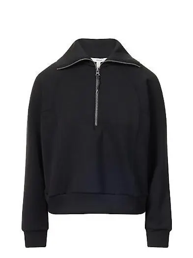 Spanx Airessentials Half-zip Sweatshirt - Very Black
