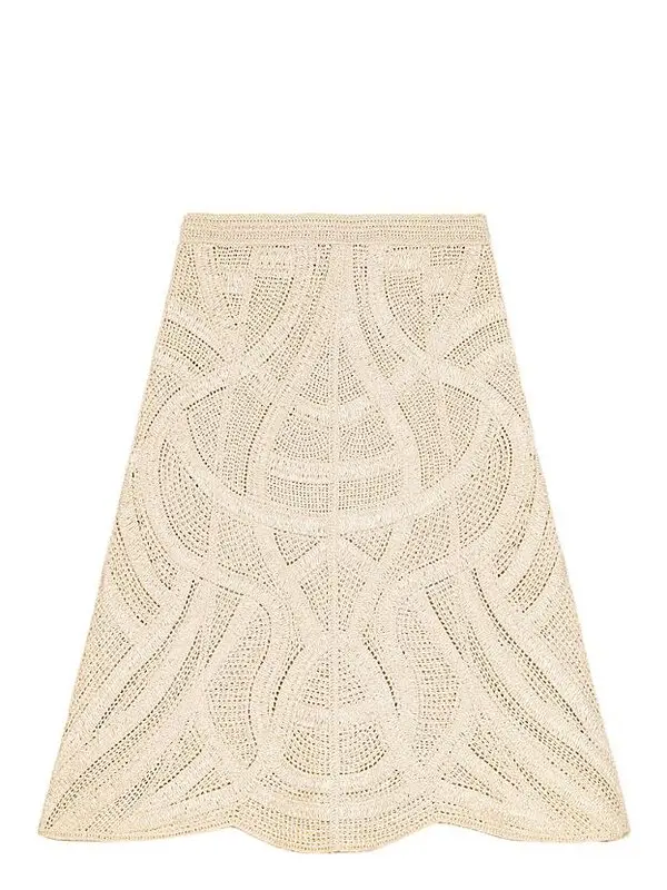 Maje Elasticated-waist Crochet Midi Skirt - Beige