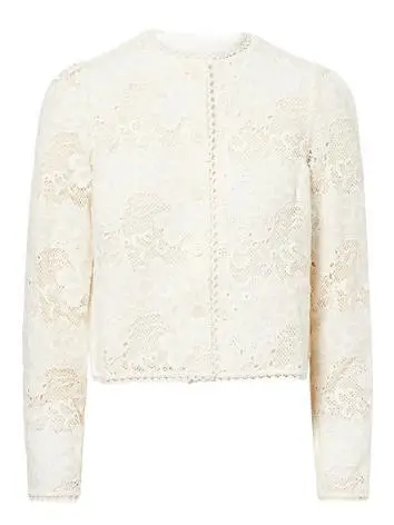 ME+EM Boxy-fit Cotton-lace Jacket - Light Cream