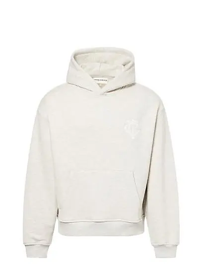 THE COUTURE CLUB Monogram-emblem Relaxed-fit Cotton Hoody - Greymarl
