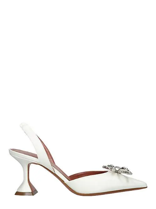 Amina Muaddi Rosie Slingback Courts - White