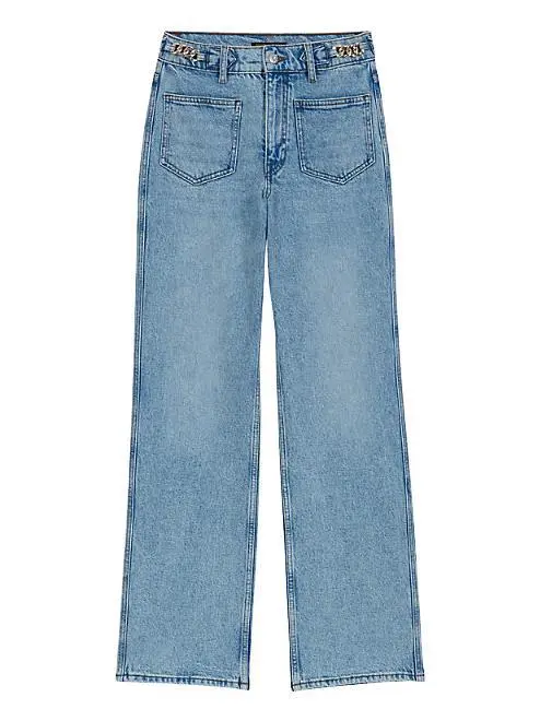 Maje Straight-leg Faded-wash Denim Jeans - Blue