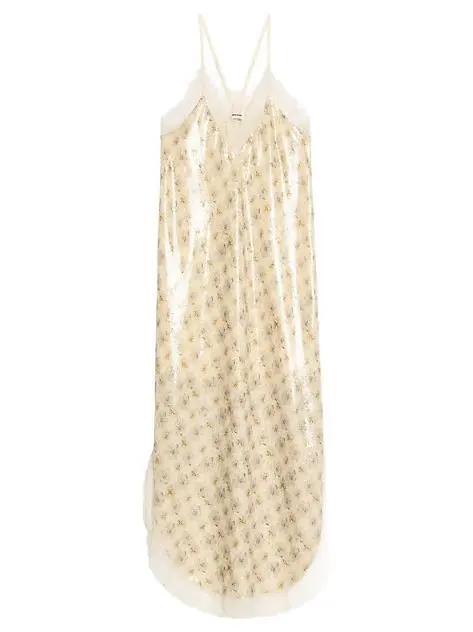 Zadig&Voltaire Ristyl Sequin-print Maxi Dress - Vanille