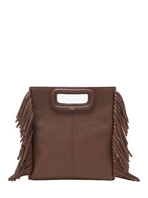Maje Grained-leather Cross-body Bag - Brown