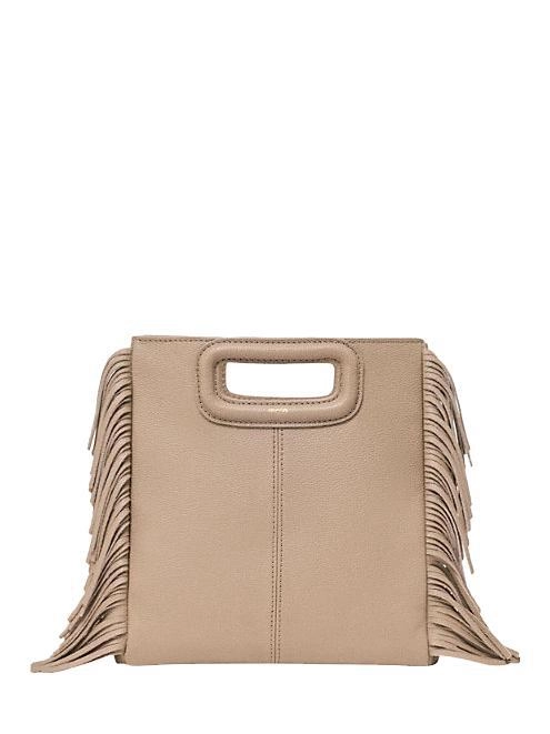 Maje Grained-leather Cross-body Bag - Mole