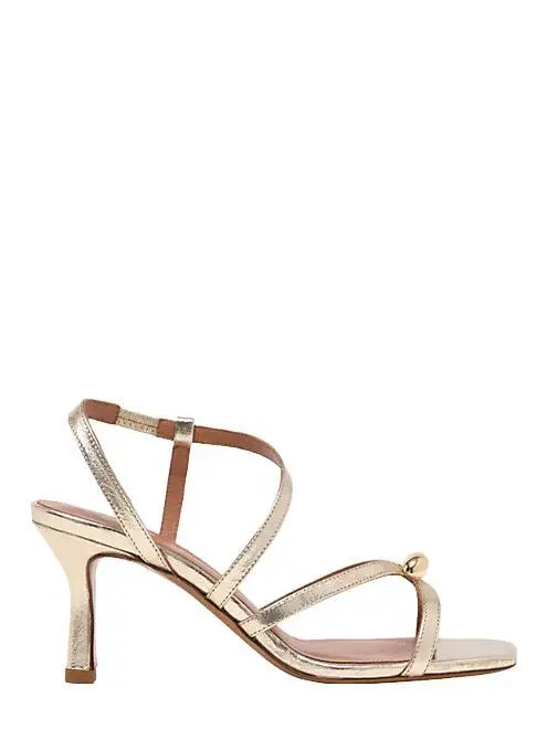 Maje Metallic Multi-strap Leather Sandals - Light Gold