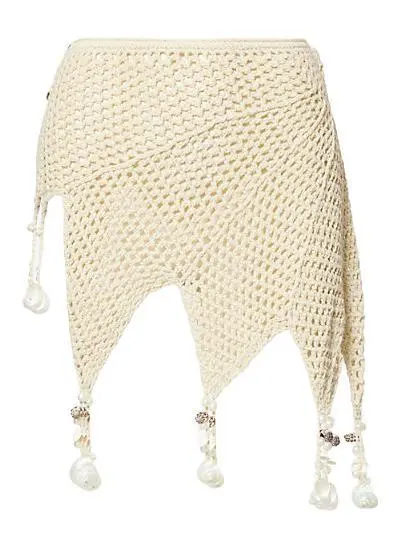 JADED LONDON Ursule Shell Cotton-crochet Mini Skirt - Multi