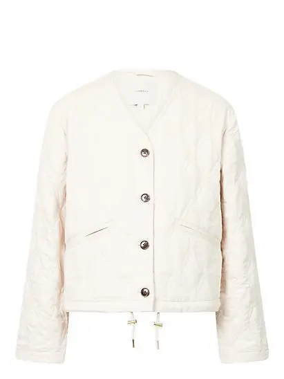 Varley Saba V-neck Quilted Jacket - Oat Milk