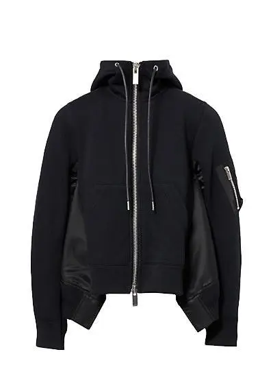 Sacai Panelled Hoodie - Black