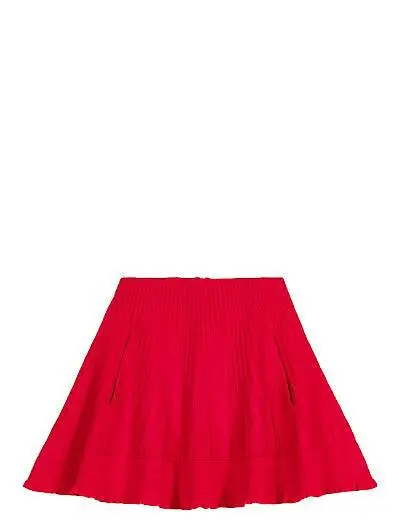 Maje Side-pocket Ribbed Knitted Mini Skirt - Red