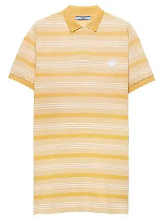 Prada Striped Cotton T-shirt Mini Dress - Yellow