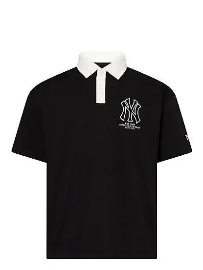 New Era New York Yankees Mlb Cotton Polo Top - Black