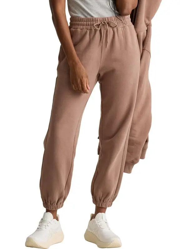 Quince Organic Heavyweight Fleece Boyfriend Sweatpants - Taupe