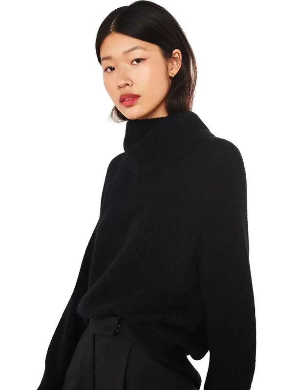Quince Alpaca Turtleneck Sweater - Black