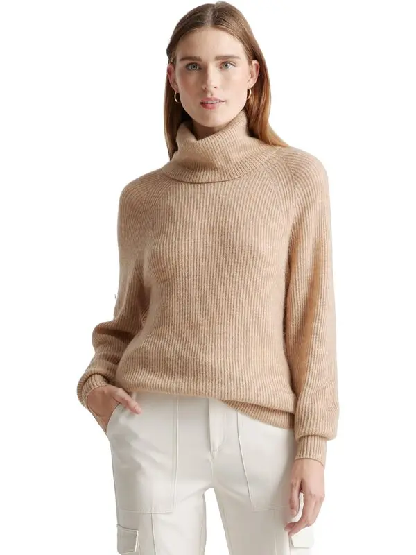 Quince Alpaca Turtleneck Sweater - Camel