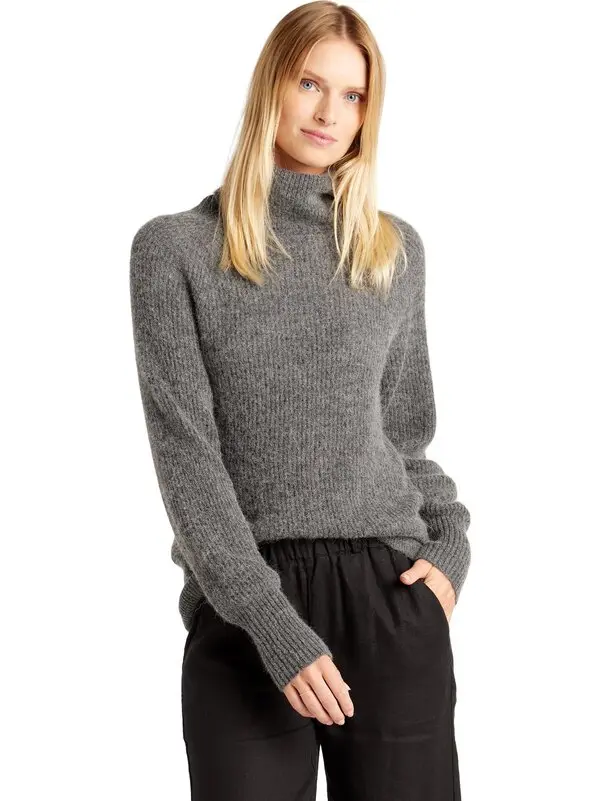 Quince Baby Alpaca-wool Turtleneck Sweater - Charcoal