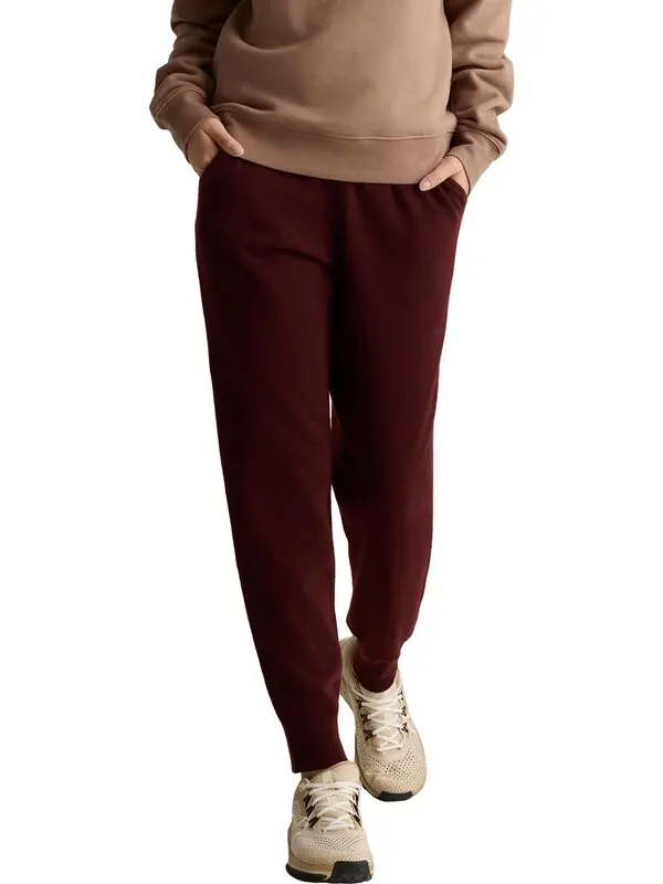 Quince Mongolian Cashmere Sweatpants - Rich Burgundy