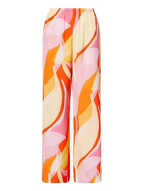 AWAY THAT DAY St Barts Wide-leg Woven Trousers - Soleil Print