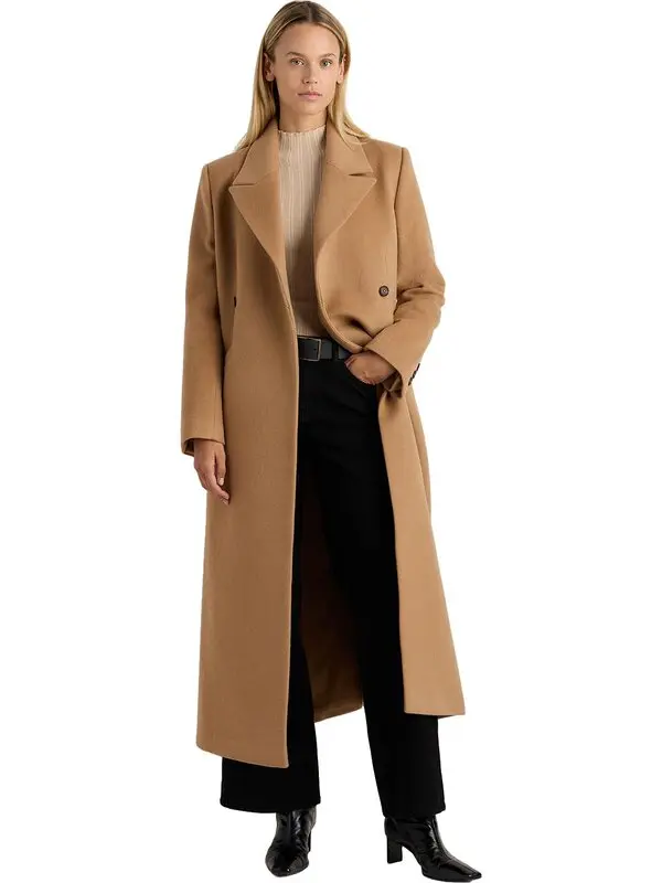 Quince Wool Cashmere Tailored Coat - Caramel