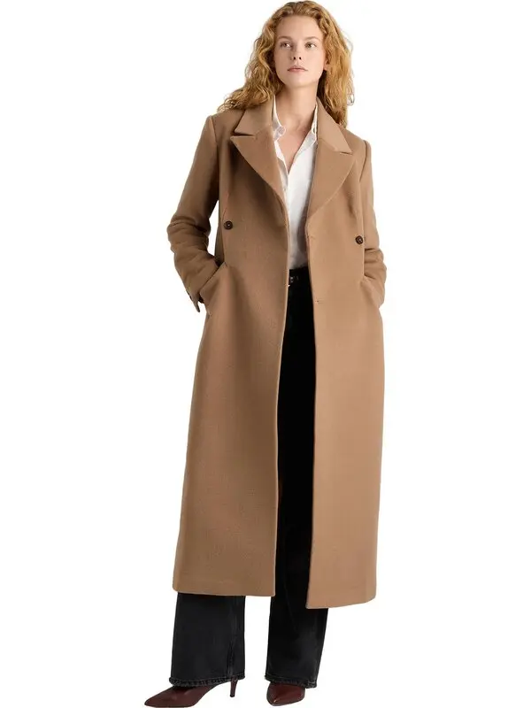 Quince Wool Cashmere Tailored Coat - Mocha Brown