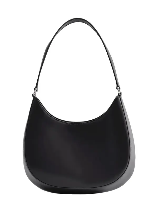 Quince Italian Abrasivato Leather Shoulder Bag - Black