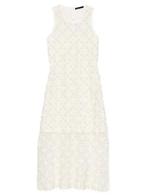 Maje Rhinestone-embellished Crochet Midi Dress - White