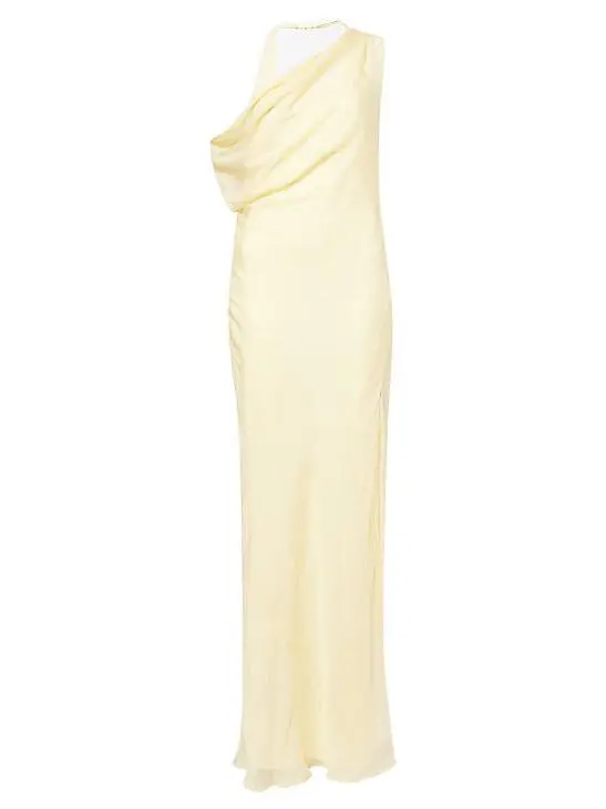 SIR. Silk Off-shoulder Maxi Dress - Butter