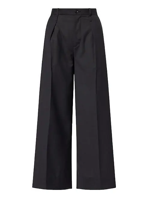 Issey Miyake Palindrome Reversible Wool-blend Trousers - Black