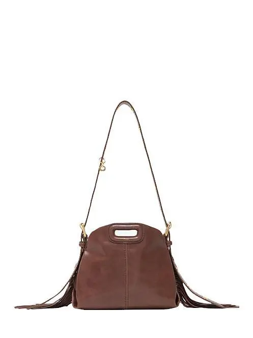 Maje Mini Leather Shoulder Bag - Brown
