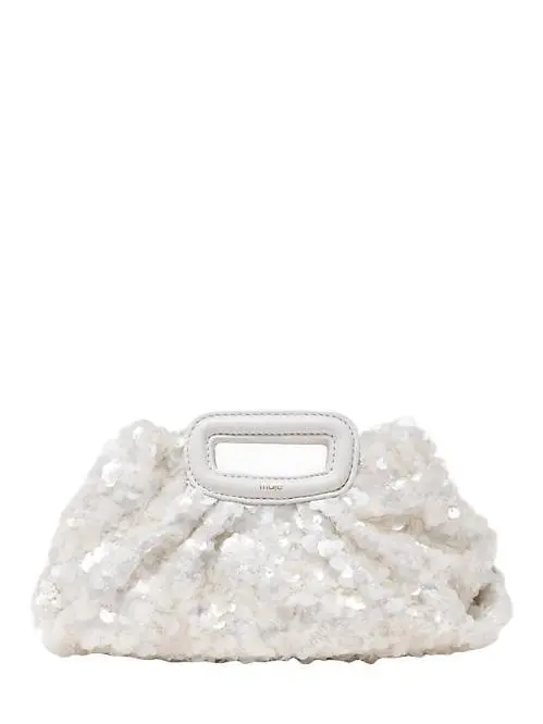 Maje Sequin-embellished Clutch Bag - White