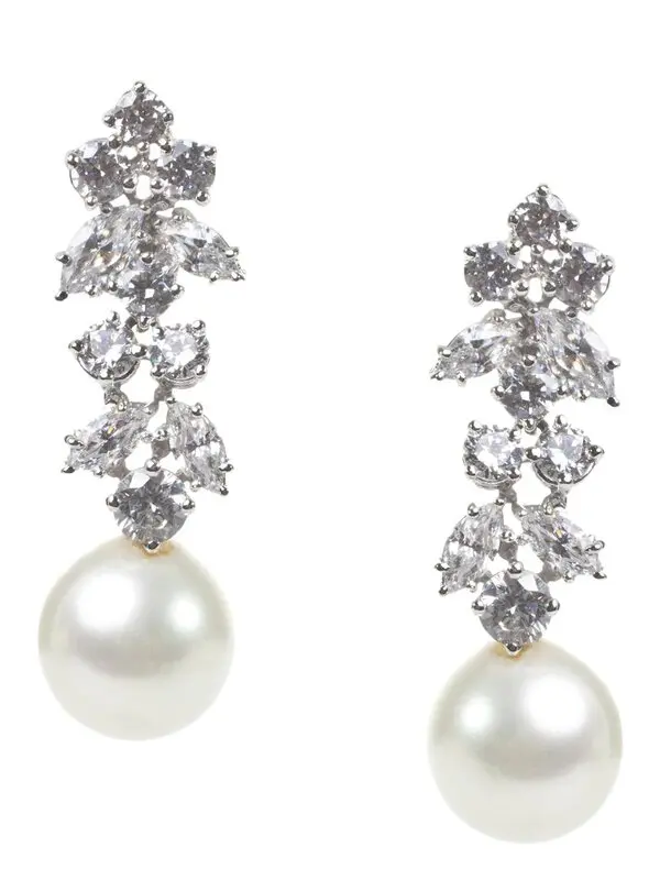 FANTASIA BY DESERIO Cluster Drop Earrings With Pearl - One-color