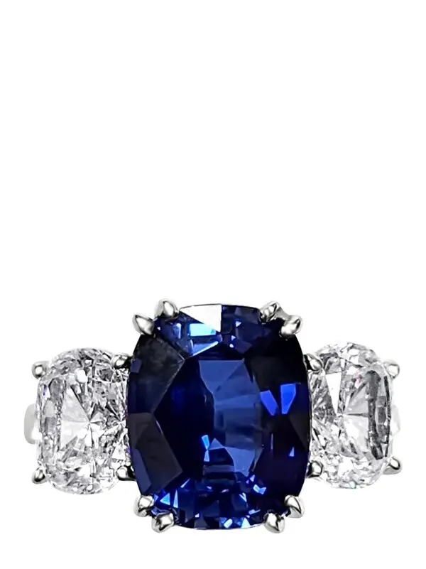 FANTASIA BY DESERIO Ring With Lab Created Cushion Cut Sapphire - Yellow Gold