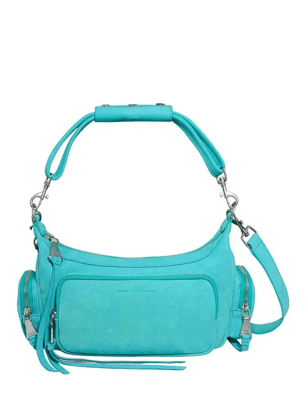 AIMEE Away We Go Convertible Shoulder Bag - Ocean Blue Nubuck