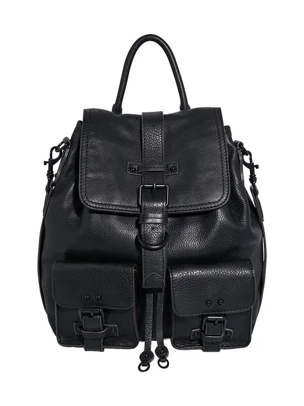 AIMEE Saddle-up Backpack - Black With Shiny Black