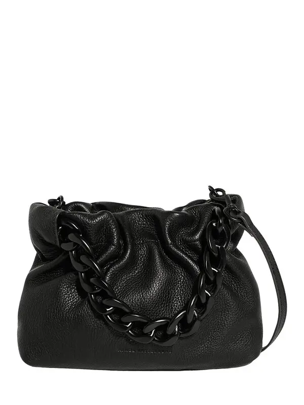 AIMEE Chain Handheld Crossbody - Black With Shiny Black