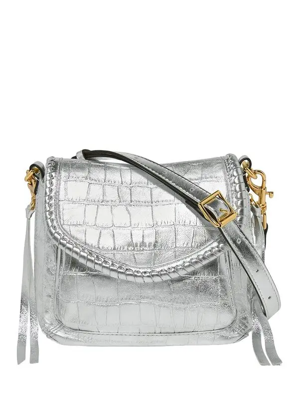 AIMEE All For Love Mini Crossbody - Metallic Silver Croco