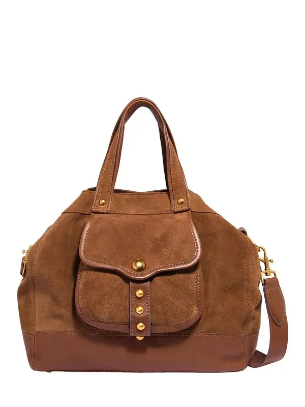 AIMEE Convertible Shopper - Chestnut Suede