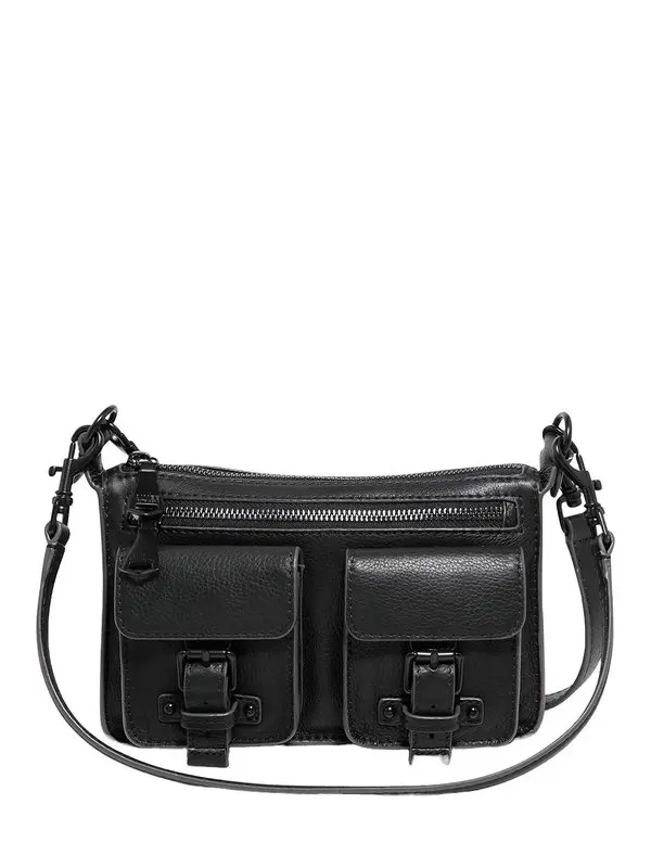 AIMEE Saddle-up Mini Convertible Crossbody - Black With Black