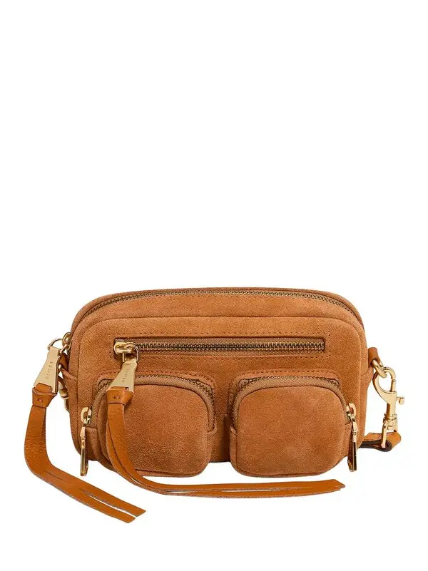 AIMEE Away We Go Cargo Crossbody - Rustic Caramel Suede