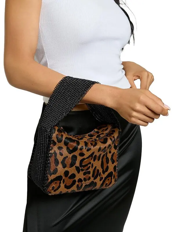 AIMEE Chain-mail Top Handle Bag - Wildcat Haircalf