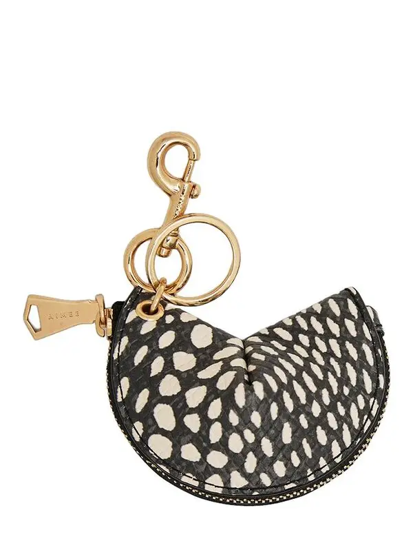 AIMEE Fortune Zip Charm - Black And White Lizard