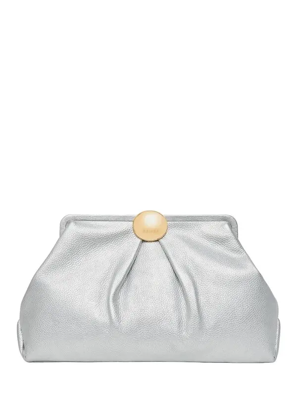 AIMEE Full Circle Xl Clutch - Pearlized Silver