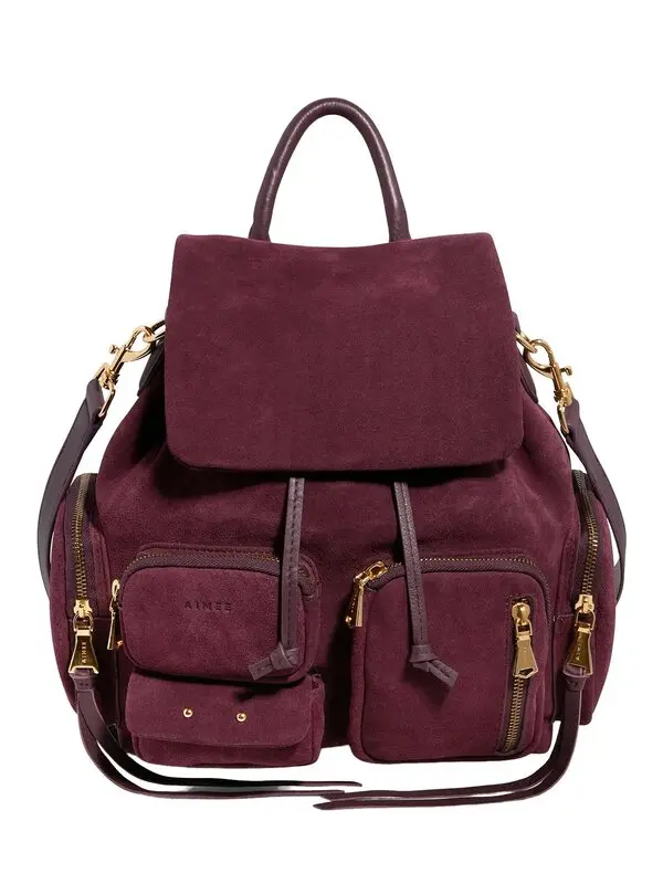 AIMEE Away We Go Backpack - Cherry Suede