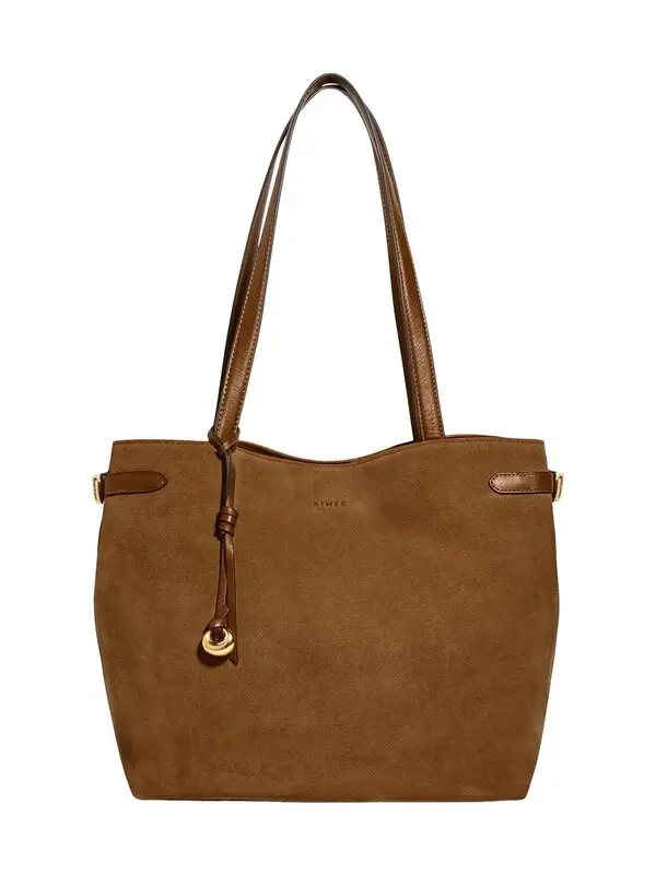 AIMEE Gramercy Tote - Coffee Suede