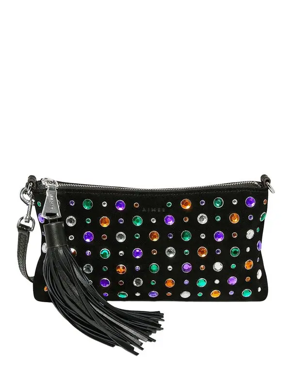 AIMEE Onyx Hour Zip Clutch - Multi Jewels