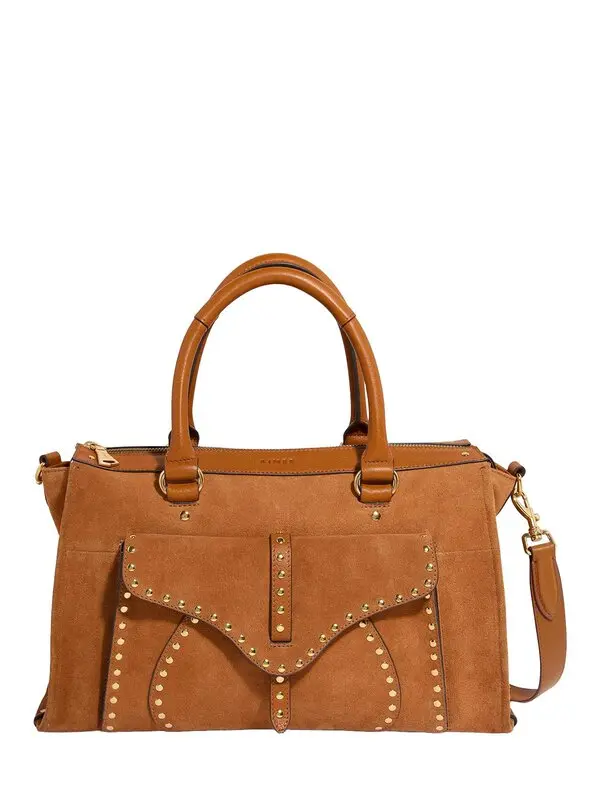 AIMEE Amour Satchel - Rustic Caramel Suede